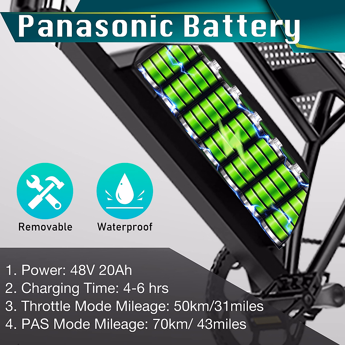 Electric Bike Adults 1000W Motor 30MPH with 48V 20AH Removable Lithium Battery 20" x 4.0 Fat Tire E Bike 40Miles with Professional Shim 7-Speed Beach Snow Mountain Electric Bicycle