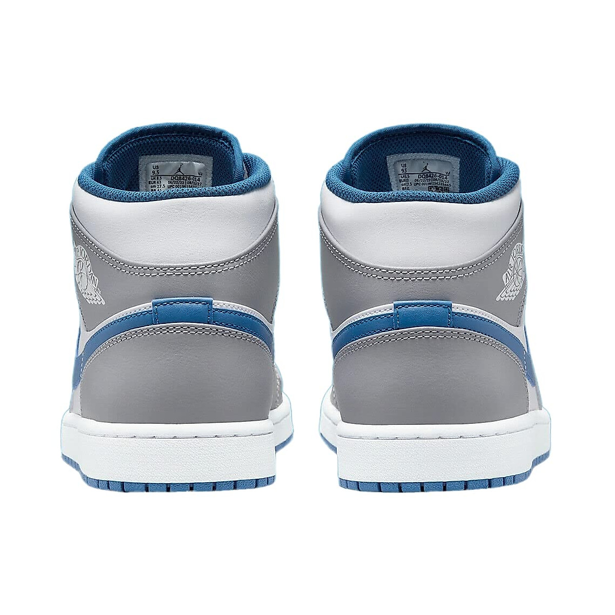 Nike mens Air Jordan 1 Mid Shoes, Cement Grey/White-true Blue, 8.5