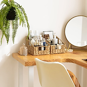 GRANNY SAYS Bundle of 3-Pack Wicker Baskets for Storage & 2-Pack Wicker Shelf Baskets