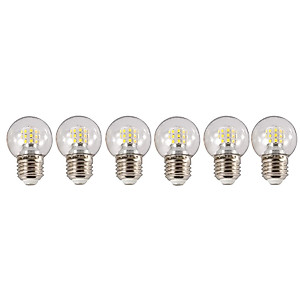 A15 LED Bulb G45 7W Mini Globe LED Bulb LED Candelabra Bulb for Ceiling Fan Decorative Lights, E26/E27 Medium Base,7W(60W Equivalent),AC85-265V,Not Dimmable,Warm White 3000K,6 Pack