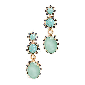 Elizabeth Cole Women's Olivia Earrings, Sunny Turquoise, Blue, Green, One Size