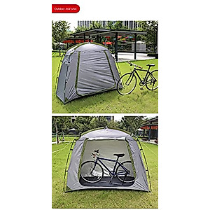 ZMPT Bicycle Rainproof Tent Heavy Storage Tent Waterproof Mountain Bike Tent Dustproof Portable Foldable Outdoor Tool Storage Shed Silver Gray and Green
