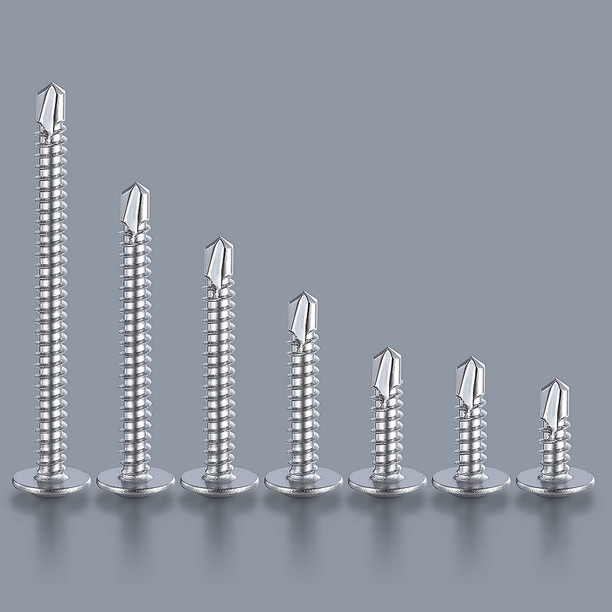 Wensilon（300pcs）#8×3/4”for Sheet Metal Self-Tapping Screws 410 Stainless Steel Truss Head High-Strength Quick Tapping Screws