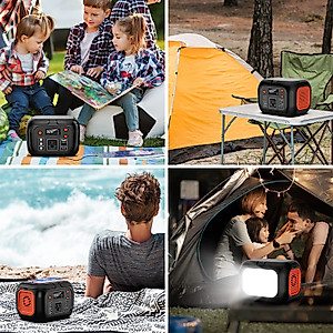 Portable Power Station 97Wh Power Bank 26400mAh Battery Pack Fasting Charging 150W AC Outlet Solar Generators with Wireless Charging Battery Bank LED Flashlight Power Supply for Camping RV Emergency