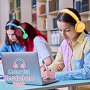 Kids Headphones Bulk 24 Pack Multi-Colors Student Headphones Wired Class Headphones Set for School Classroom Students Children Toddler Boys Girls Teen and Adult