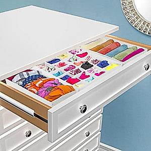 Sorbus Set of 4 Foldable Drawer Dividers, White