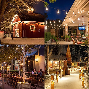 CXLHO 12Pack E17 LED Bulbs ST40 Replacement Light Bulbs, 0.6Watt Per Bulb, Waterproof Shatterproof Dimmable LED Replacement Bulbs for Indoor Outdoor Patio Wedding ST40 String Lights, Warm White, 2700K