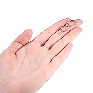 FUNLMO 16G Septum Rings Nose Rings Hoops Silver Cartilage Earring Conch Hoop Earring 316L Surgical Steel Conch Helix Tragus Daith Rook Orbital Piercing Jewelry 10mm Glow In The Dark Fluorescent Pink