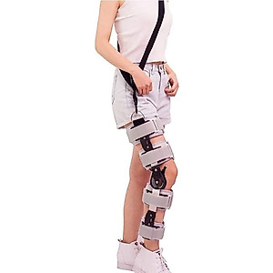 Hinged Knee Brace Support for Protection Orthopedic Hinged Knee Brace Support Adjustable Knee Joint Splint ROM Knee Orthosis Immobilizer Stabilizer Post-Op Arthritis Ligament Injury Protector
