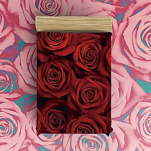 SIGOUYI Lightweight Flannel Fleece Blankets Reversible Throw Cozy Plush Microfiber All-Season Blanket for Bed/Couch - Throw 40x50 Inch, Valentines Red Roses