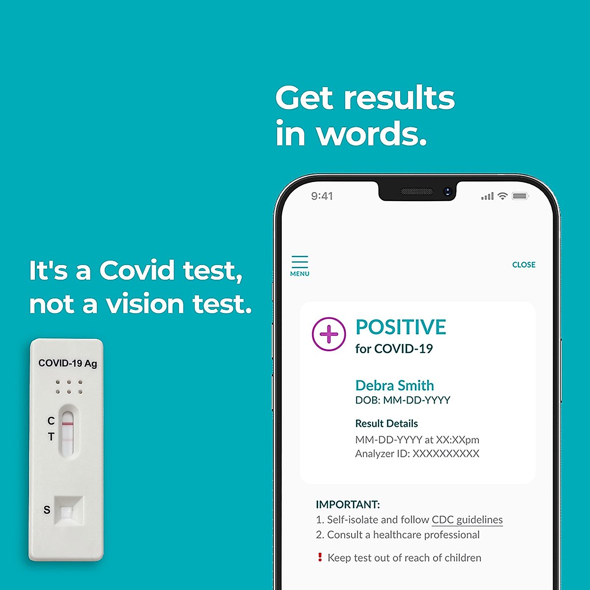 Ellume COVID-19 Home Test, 1 Pack, 1 Test Total, Results in 15 minutes to free mobile app, FDA Emergency Use Authorization