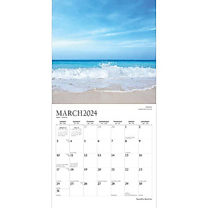 Beautiful Beaches | 2024 12 x 24 Inch Monthly Square Wall Calendar | Sticker Sheet | StarGifts | Travel Nature Tropical