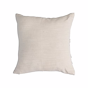 Creative Co-Op Jute and Cotton Pillow with Embroidered Christmas Tree