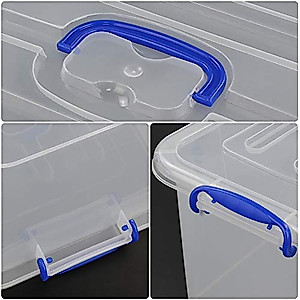 Bringer 6-Pack 12 L Plastic Storage Box, Clear Latch Storage Box