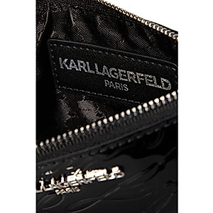 Karl Lagerfeld Paris SLG Essential Embossed Patent, Black/Silver