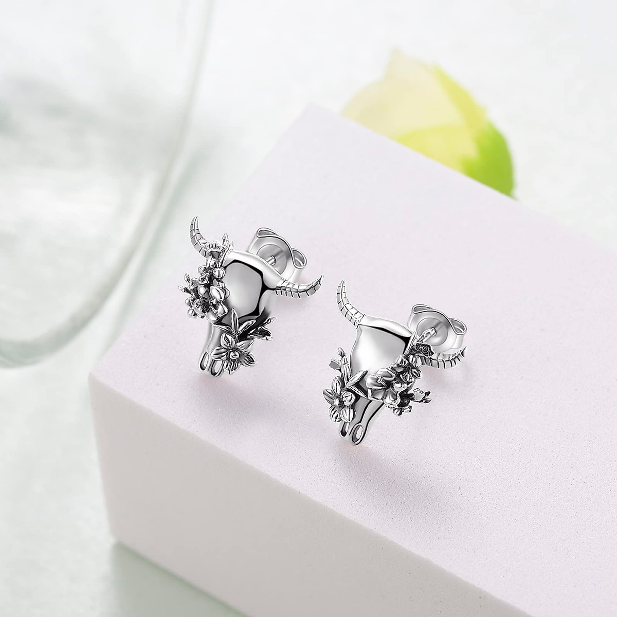 Western Earrings for Women 925 Sterling Silver Cow Earrings Vintage Western Jewelry for Women Cow Gifts