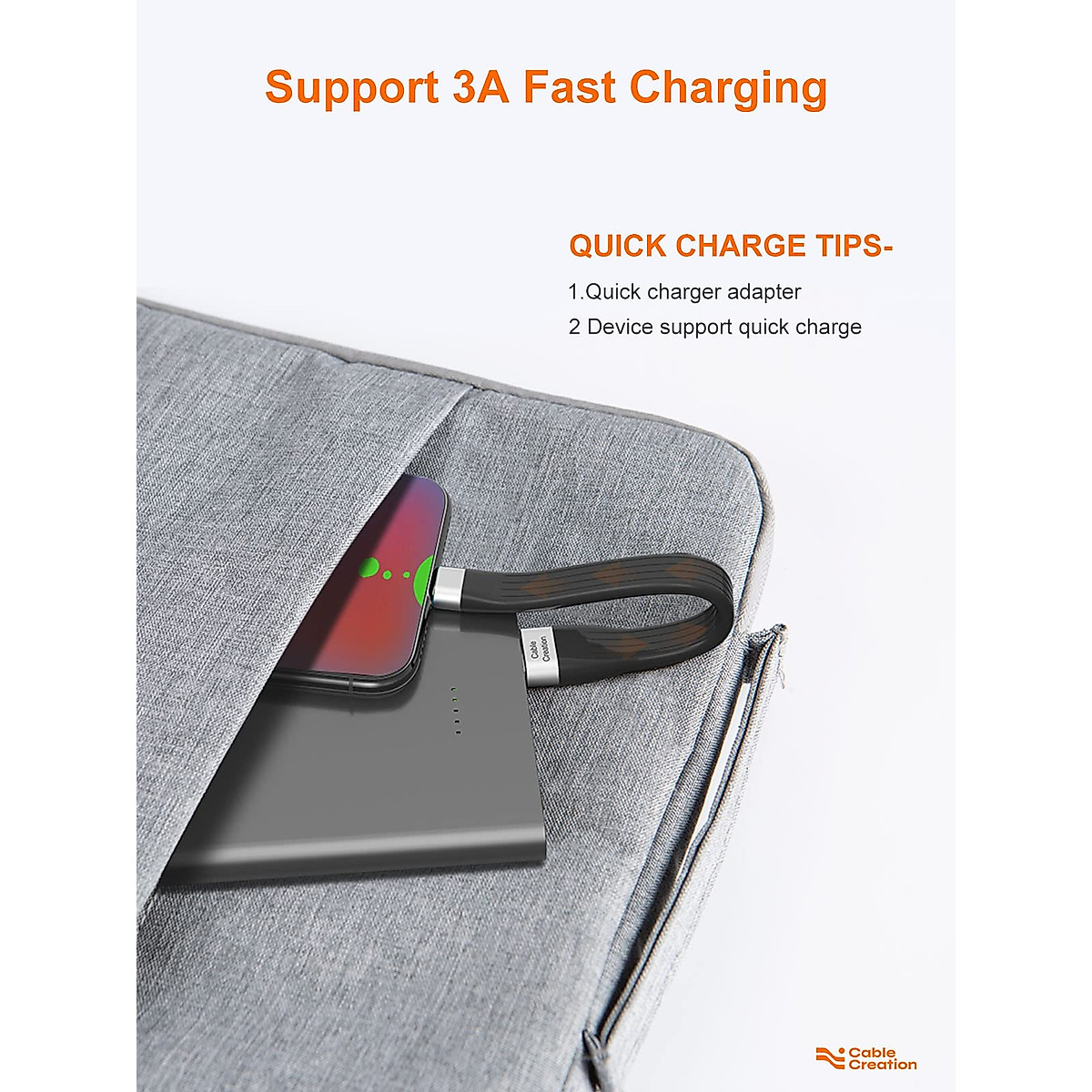 CableCreation Short USB 3.1 A to Type C Cable 5 inches USB Type C Cable 3A Fast Charging USB C to A FPC Cable 5Gbps Compatible with Quest Link, MacBook iPad Pro S22 S21/S20, SSD, etc. 12cm Black