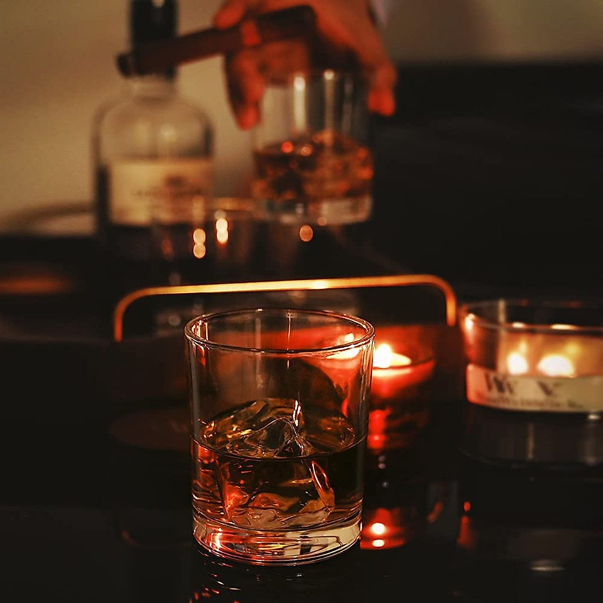 E ELIDOMC Italian Crafted 6Pcs Old Fashioned Whiskey Glasses, 11Oz Whiskey Glasses For Drinking Bourbon Scotch Cocktail Irish Whisky, Premiun Old Fashioned Glasses Set of 6