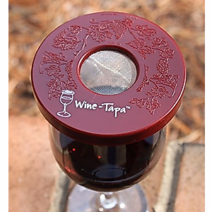 Wine Tapa Wine Glass Cover: Keep Bugs Out, Washable, Plastic, Outdoor, Drink Lid Marker for Glasses, Cans, Cups, Stemless Drinkware (Hot Pink)
