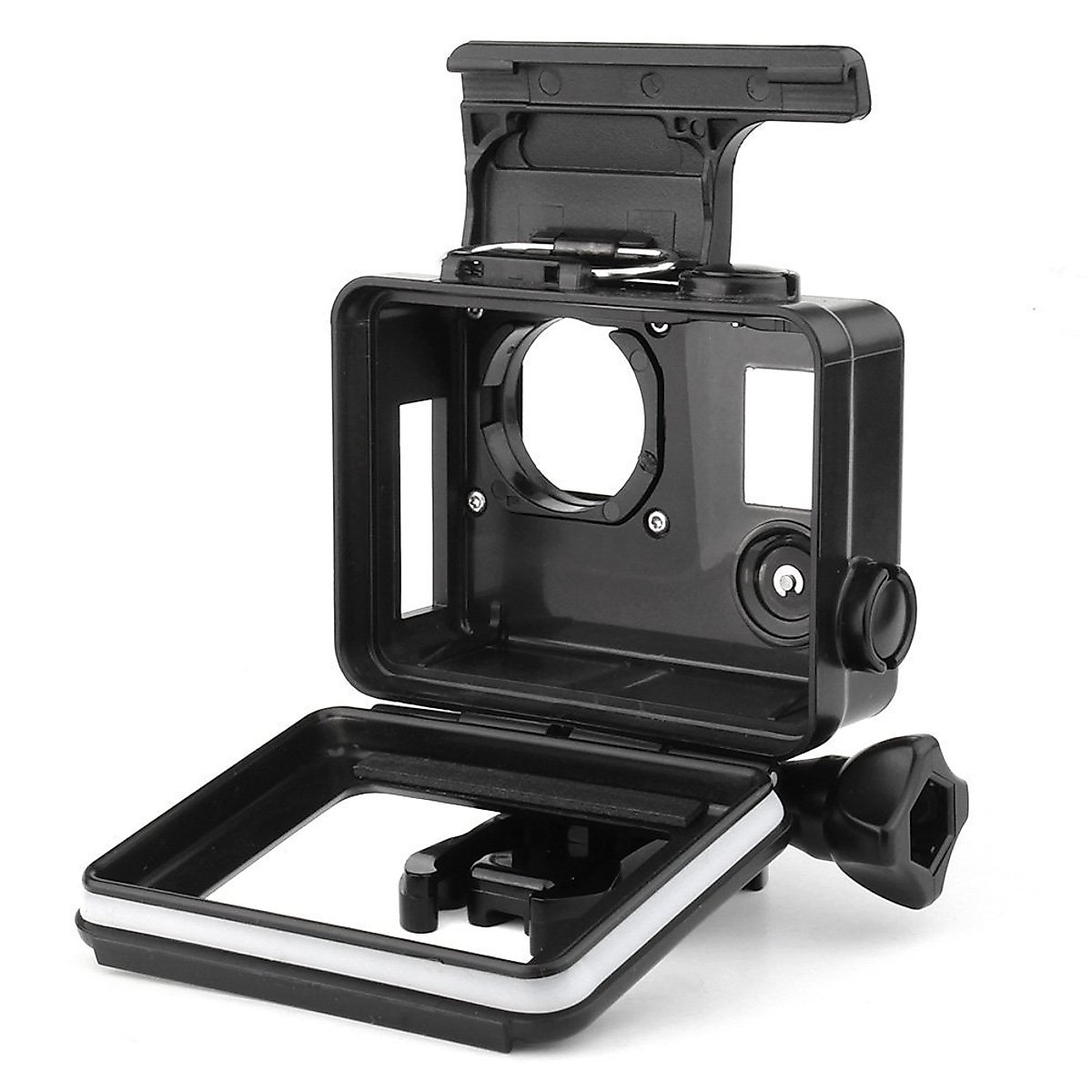 SOONSUN Blackout Side Open Skeleton Housing Case with Skeleton Backdoor for GoPro Hero 4 Black, Hero 4 Silver, Hero 3+, Hero 3 Action Cameras