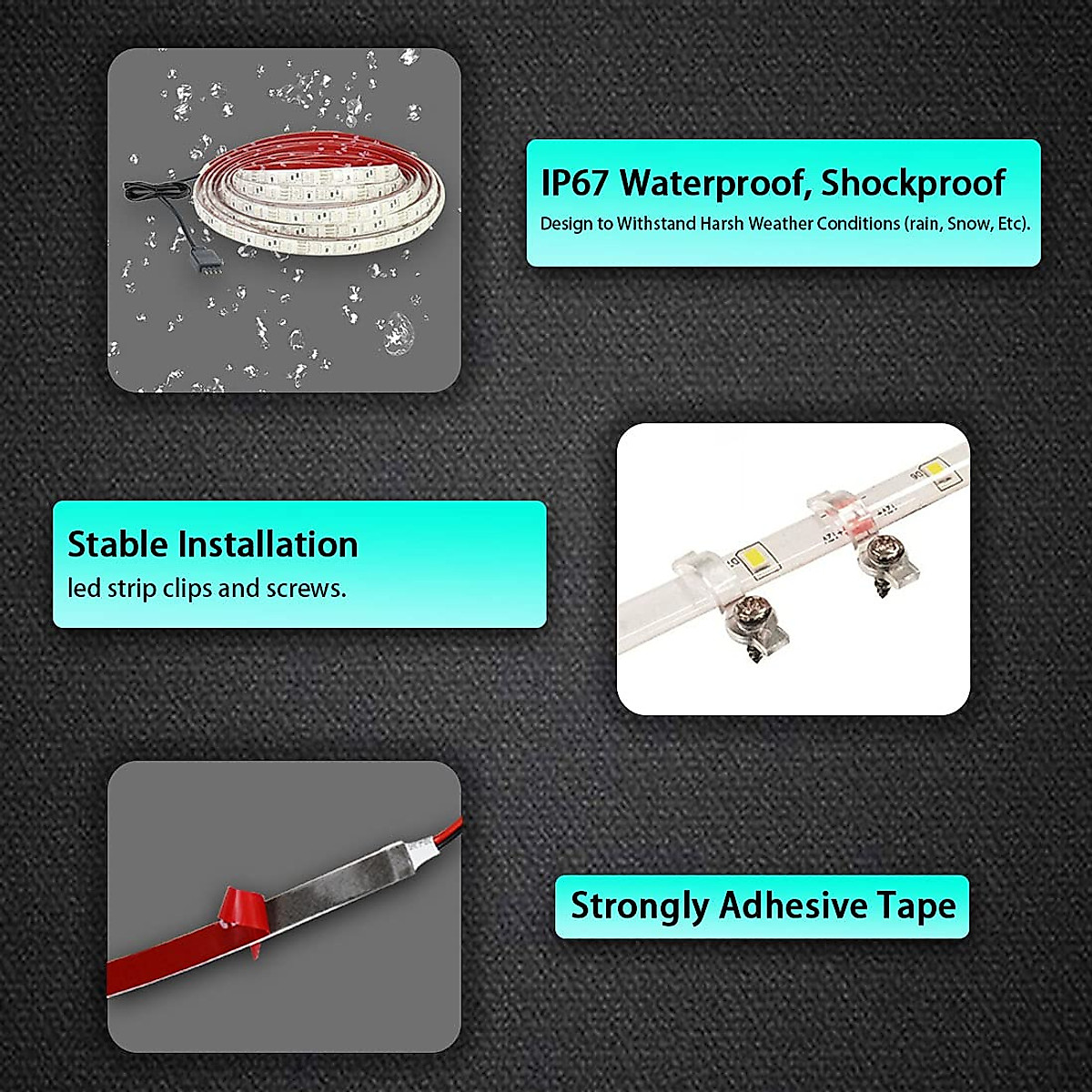 Seaponer Pontoon Boat Light, Marine Led Light Strip for Duck Jon Bass Boat Sailboat Kayak Led Flex Lighting for Boat Deck Light Accent Light Courtesy Interior Lights Fishing Night, RGB,12v,5m(16.4ft)