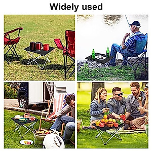 Portable Camping Table Small,Camping Tables,Ultralight Aluminum Folding Beach Table with Carrying Bag for Outdoor Cooking, Picnic, Camp, Boat, Travel-15.6" x 13.6"