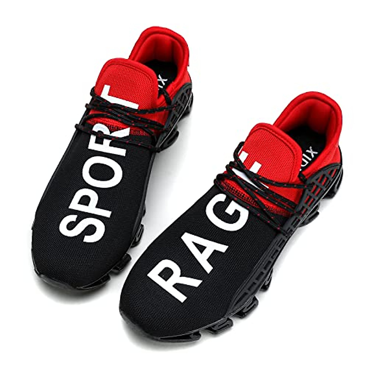 PRECKIN Mens Running Shoes Breathable Slip On Sneakers Non Slip Casual Athletic Walking Tennis Shoes for Men Red,8.5