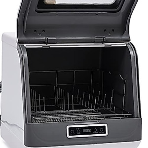 Portable Countertop Dishwasher, 4 Washing Programs, Air-dry Function, Automatic Dishwasher Deep Heating Cleaning Machine for Small Apartments, Dorms and RVs(White)