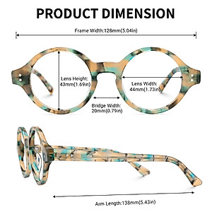 Zeelool Retro Round Blue Light Blocking Glasses for Women Men ZJGA000249-05B Flower