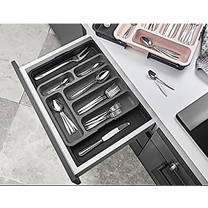 Silverware Drawer Organizer,Adjustable Flatware Holder