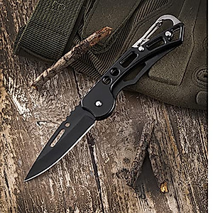 EPZEY Men's pocket folding knife, mini folding key chain knife with clip, women's stainless steel knife cutting knife, outdoor camping pocket knife, men's gift