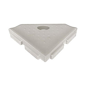 Questech Décor 8 Inch Corner Shower Shelf and 5 Inch Shower Caddy Foot Rest, Geo Lugged Back for New Construction, Wall Mounted Bathroom Shower Organizer, Gray Matte