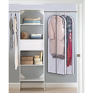 SLEEPING LAMB 60" Gusseted Garment Bags for Closet Storage Clear Dress Bag Hanging Clothes Storage for Long Gowns, Coats, Sweaters, 2 Packs