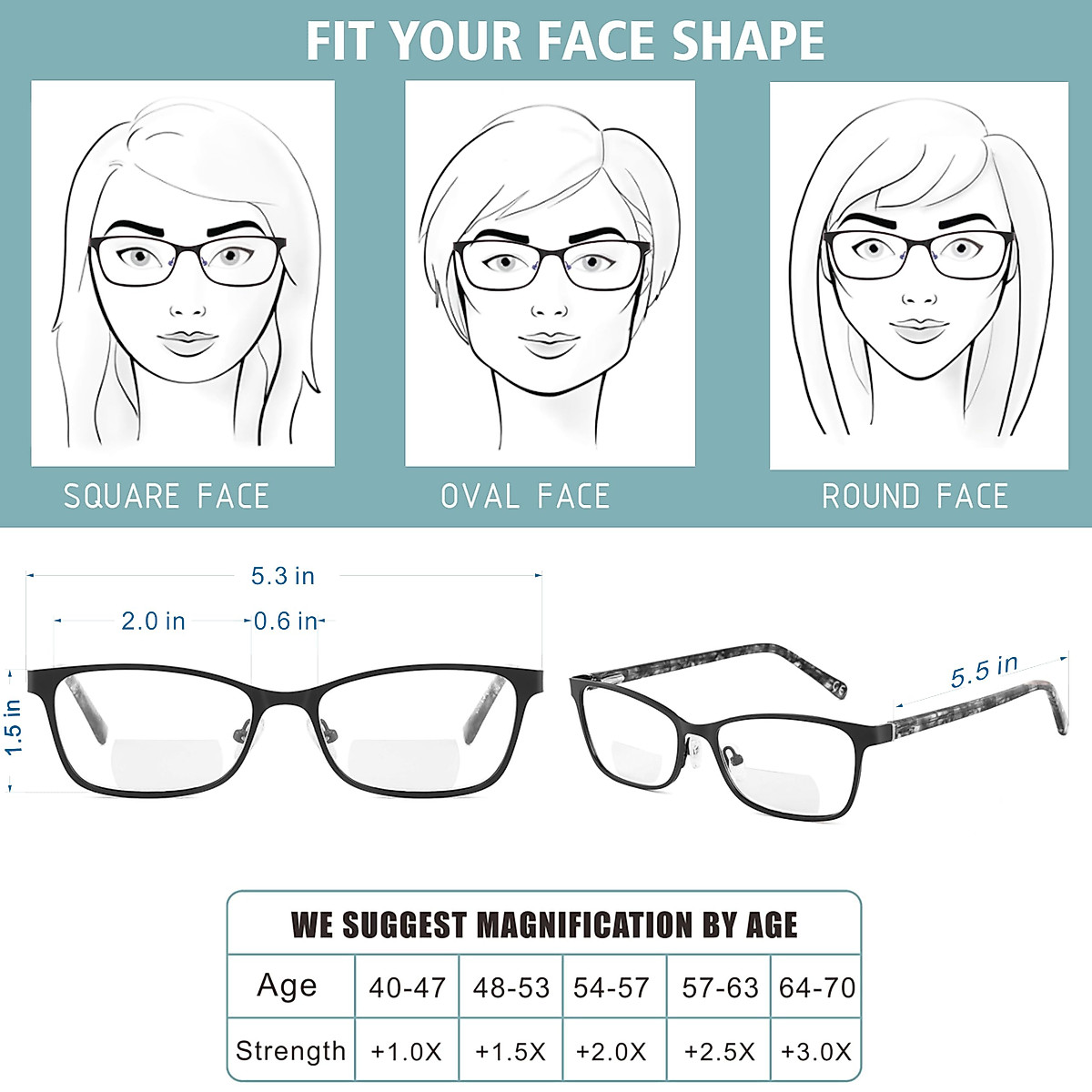 Bifocal Reading Glasses Women Cateye Blue Light Blocking Reader Stylish Clear Upper Computer Designer Small Frame Cute Ladies Cheater Red Eyeglasses Fashion Lined Metal Farsighted Spectacle +2.25