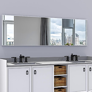 ANYHI Full Length Mirror, 60" x 18" Large Full Body Mirror, Wall Mirror Full Length, Door Mirror Full Length, Gym Mirror for Wall, Standing Floor Mirror, Long Mirror for Living Room Bedroom (White)