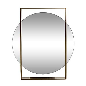 Christopher Knight Home Olina Modern Round Framed Wall Mirror, Brushed Brass