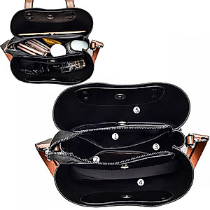 GJGJTER Top-handle Handbags Tote for Women Soft PU Purse Shoulder Crossbody Bag with Exquisite Pendant-Black