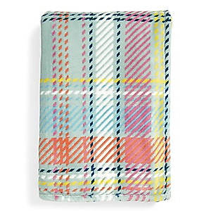 Vera Bradley Women's Fleece Plush Throw Blanket, Pastel Plaid, 80 X 50