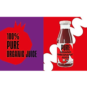 Pure Pomegranate Juice, 8.4 Ounce Bottle (Pack of 12), Cold Pressed Organic Juice, Non-GMO, No Sugar Added, Not from Concentrate, Gluten Free, Kosher Certified, Preservative Free