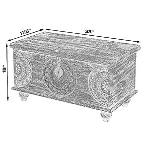Butler Specialty Artifacts Mesa Carved Wood Trunk Coffee Table