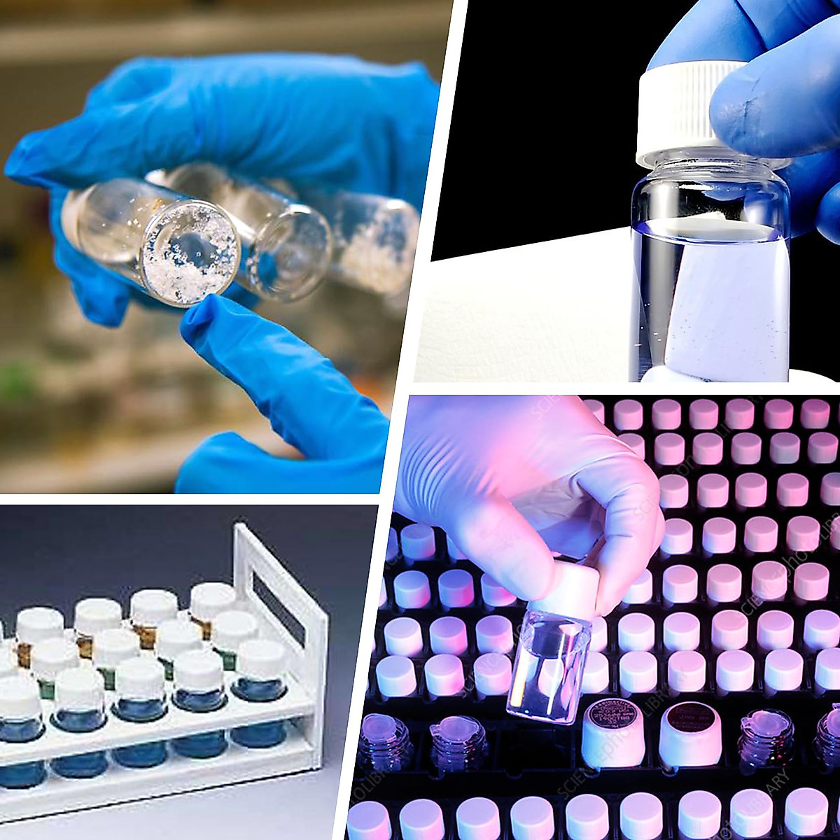 ALWSCI 20 ml Scintillation Vials Liquid Borosilicate Glass Sample Scintillation Counting Vials, 22-400 White Screw Cap, Silver Aluminum Foil Liner, Pack of 100