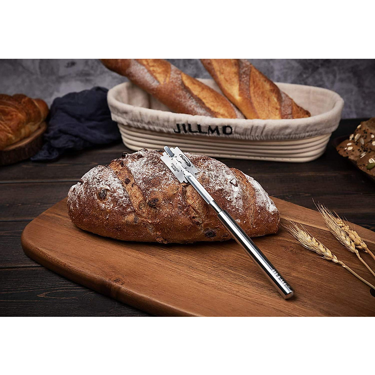 JILLMO Bread Lame, Stainless Steel Bread Scoring Tool with 10 Blades