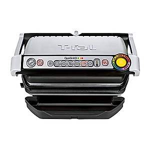 T-fal GC7 Opti-Grill Indoor Electric Grill, 4-Servings, Automatic Sensor Cooking, Silver