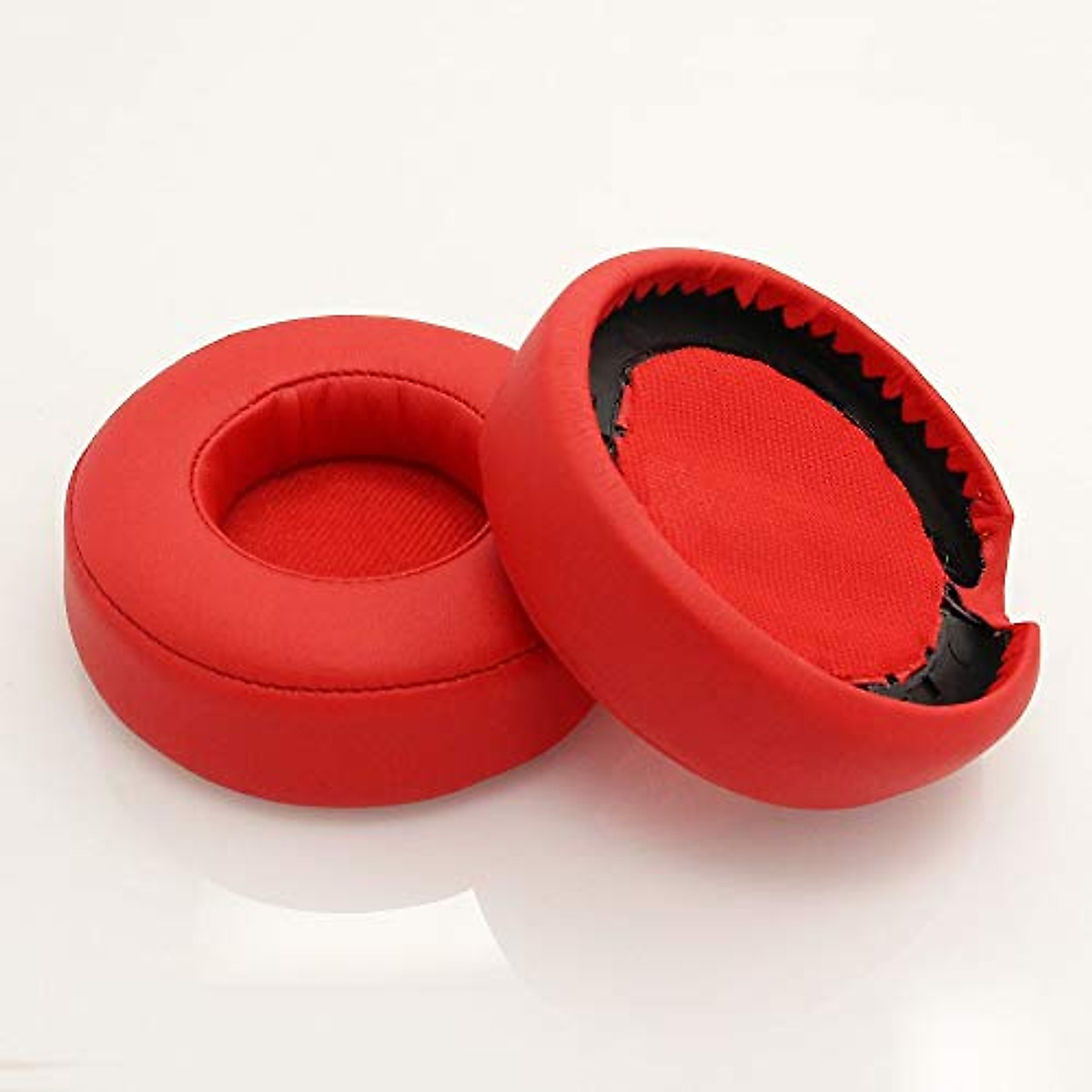 Replacement Pro Ear Pads Protein Leather & Memory Foam Earpads Ear Cushion Cups Cover Repair Parts Compatible with Monster Beats by Dr. Dre Pro Detox Headphones Red