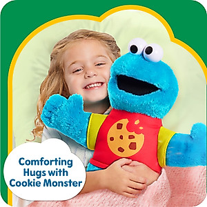 SESAME STREET Sing-Along Cookie Monster 13-inch Plushie Stuffed Animal, Recycled Filling, Blue, Kids Toys for Ages 18 Month by Just Play