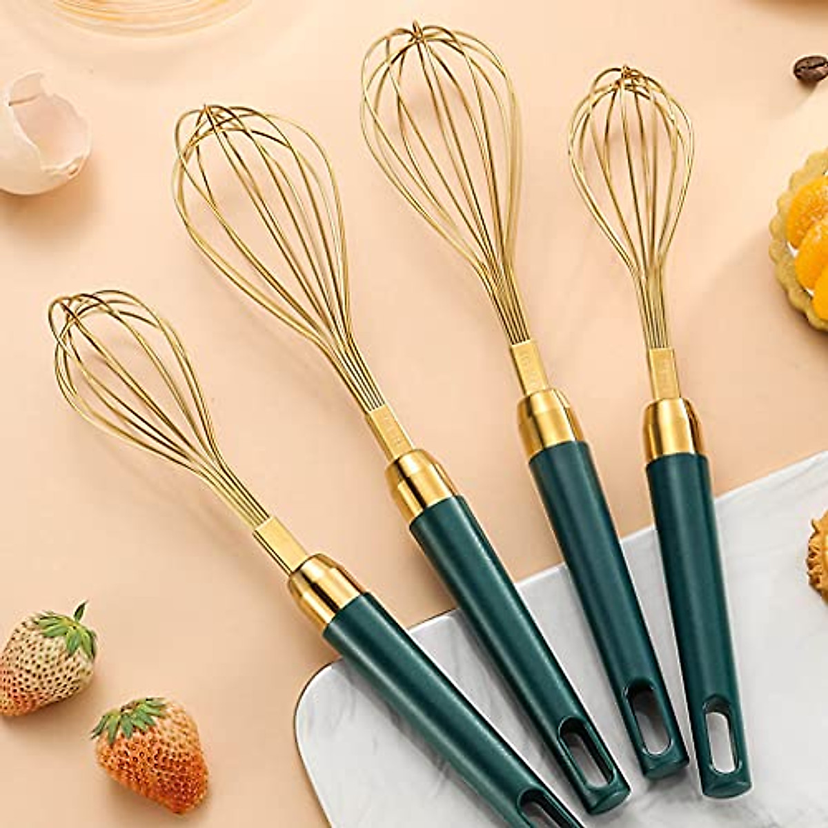 Egg Beater Food Mixer Egg Stainless Steel Material Buttercream Whisk Mixer Kitchen Utensil Cooking Tools 2 Sizes Egg Beaters Manual Kitchen Stainless