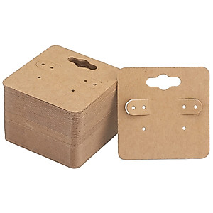 joycraft Earring Cards - 2" Kraft Earring Display Holder Cards, 100Pcs Blank Paper Cards with 6 Holes, Jewelry Display Cards for Selling, Hanging Earring, Jewelry,DIY Crafts, Retail