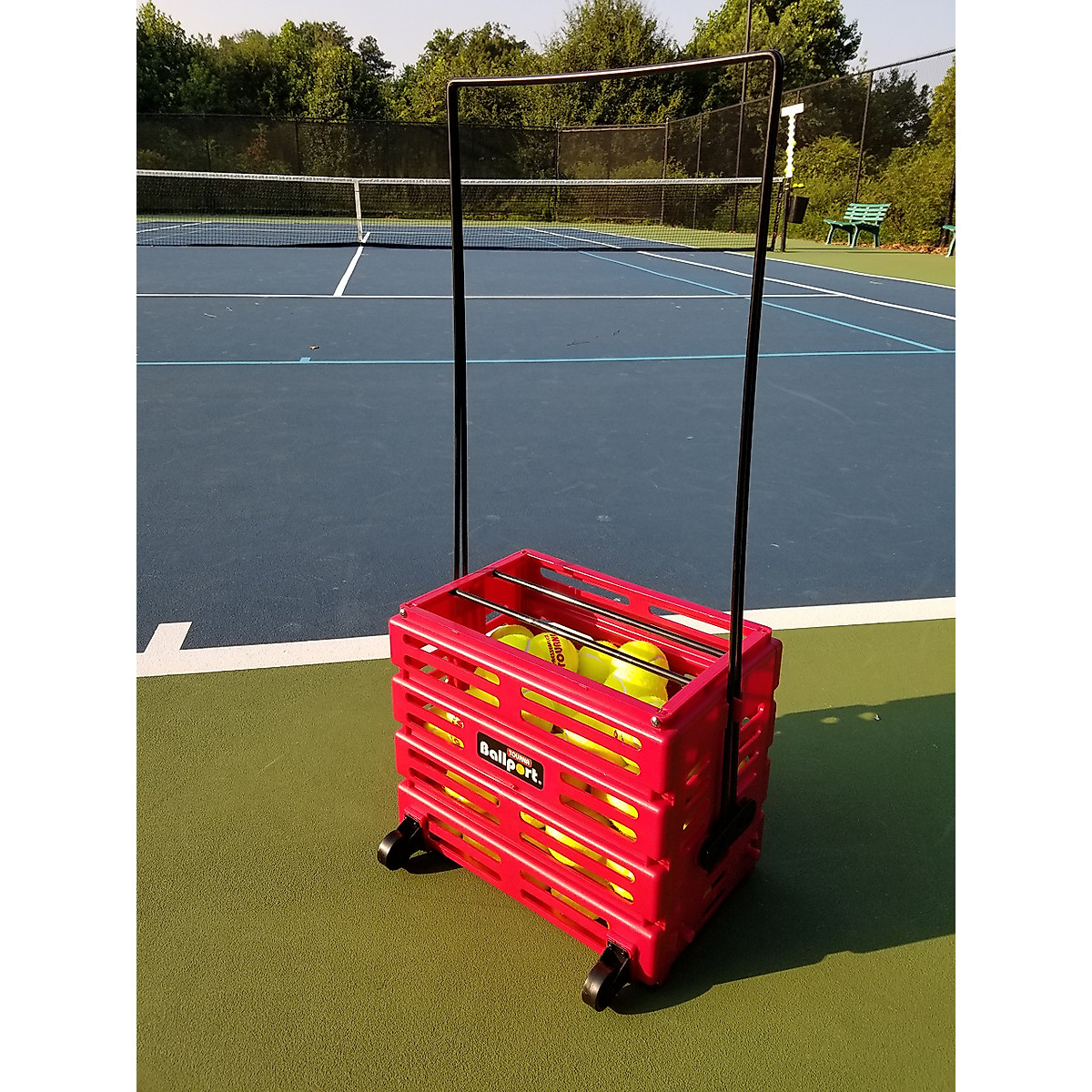 Tourna Ballport Deluxe Tennis Ball Hopper with Wheels - Blue