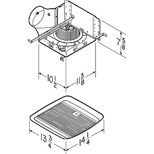 Broan-NuTone QTXE110150DCSL Bathroom Ventilation LED Light, Energy Star Certified, 110-130-150 CFM Bath Fan, White, Medium