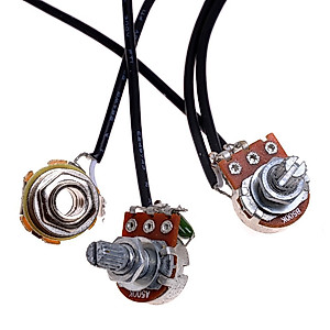 TraderPlus 1 sets Pre-wired 6-string Cigar Box Guitar Pickup with Volume & Tone for Electric Guitar (Brown)